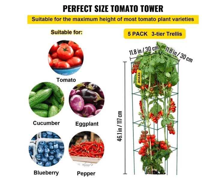 Square Tomato Cages Reviews & Guide - VEVOR Blog