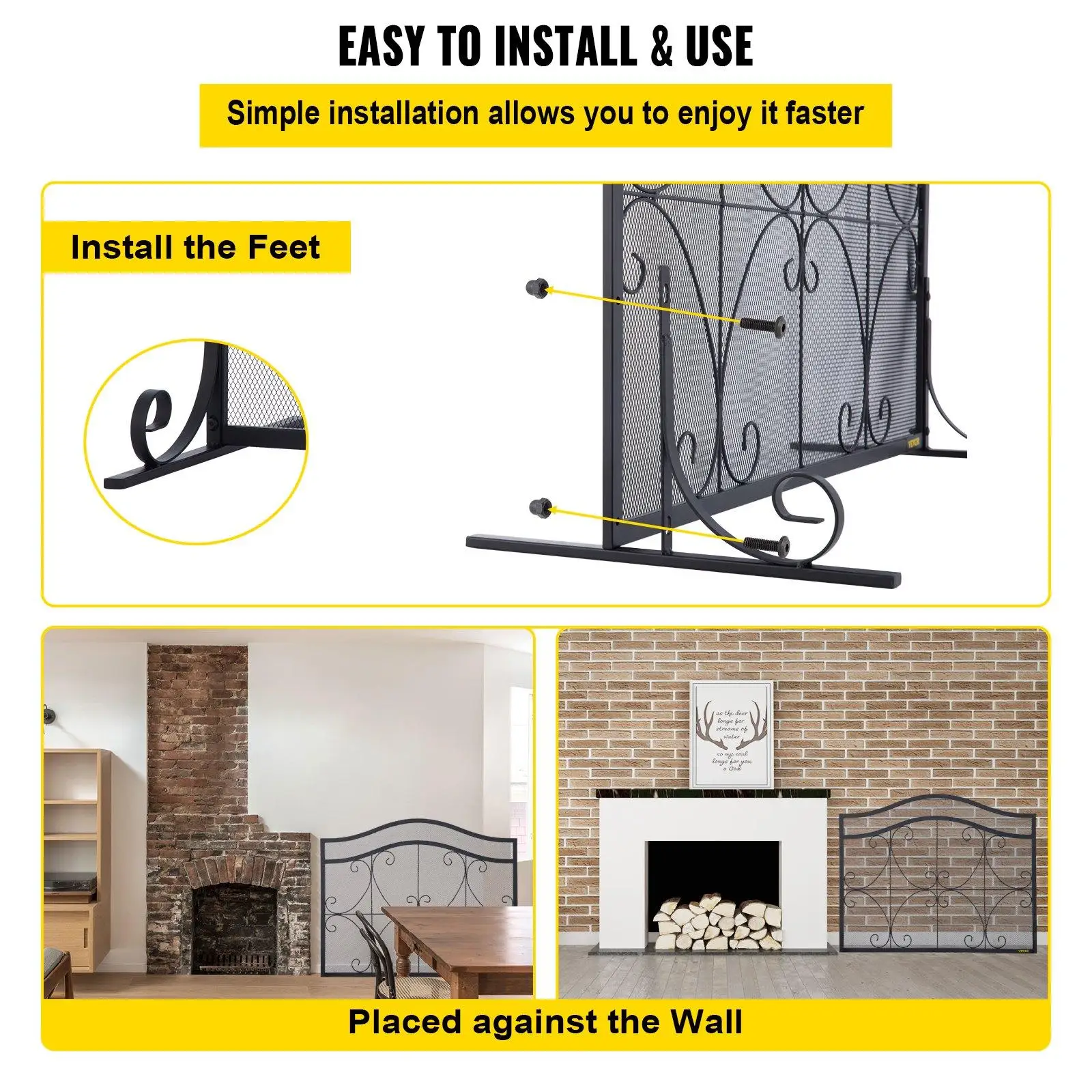The 5 Best Fire Place Screen Mesh to Buy For Home - VEVOR Blog