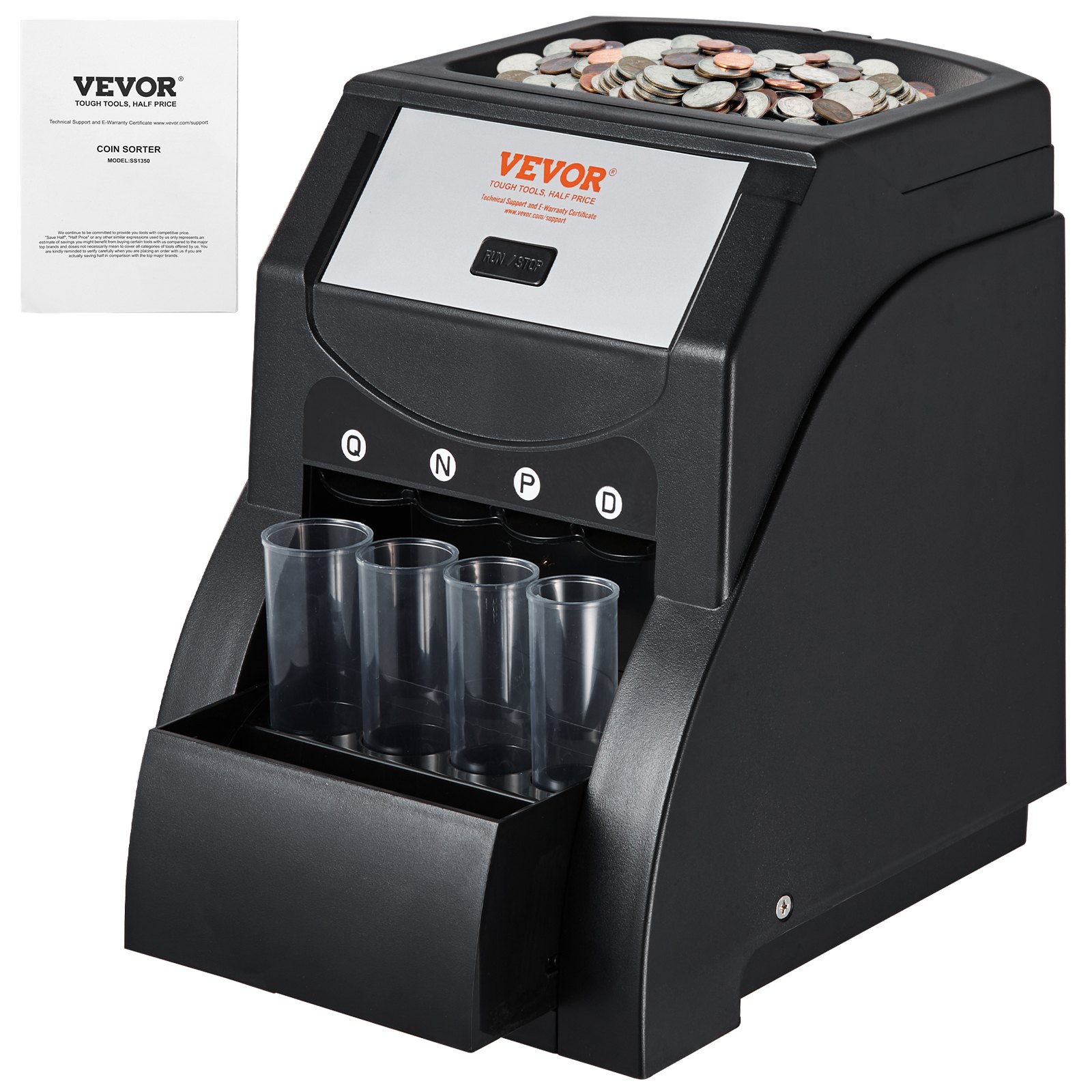 VEVOR USD Coin Sorter, Coin Sorter Machine for USD Coin 1￠ 5￠ 10￠ 25 ...