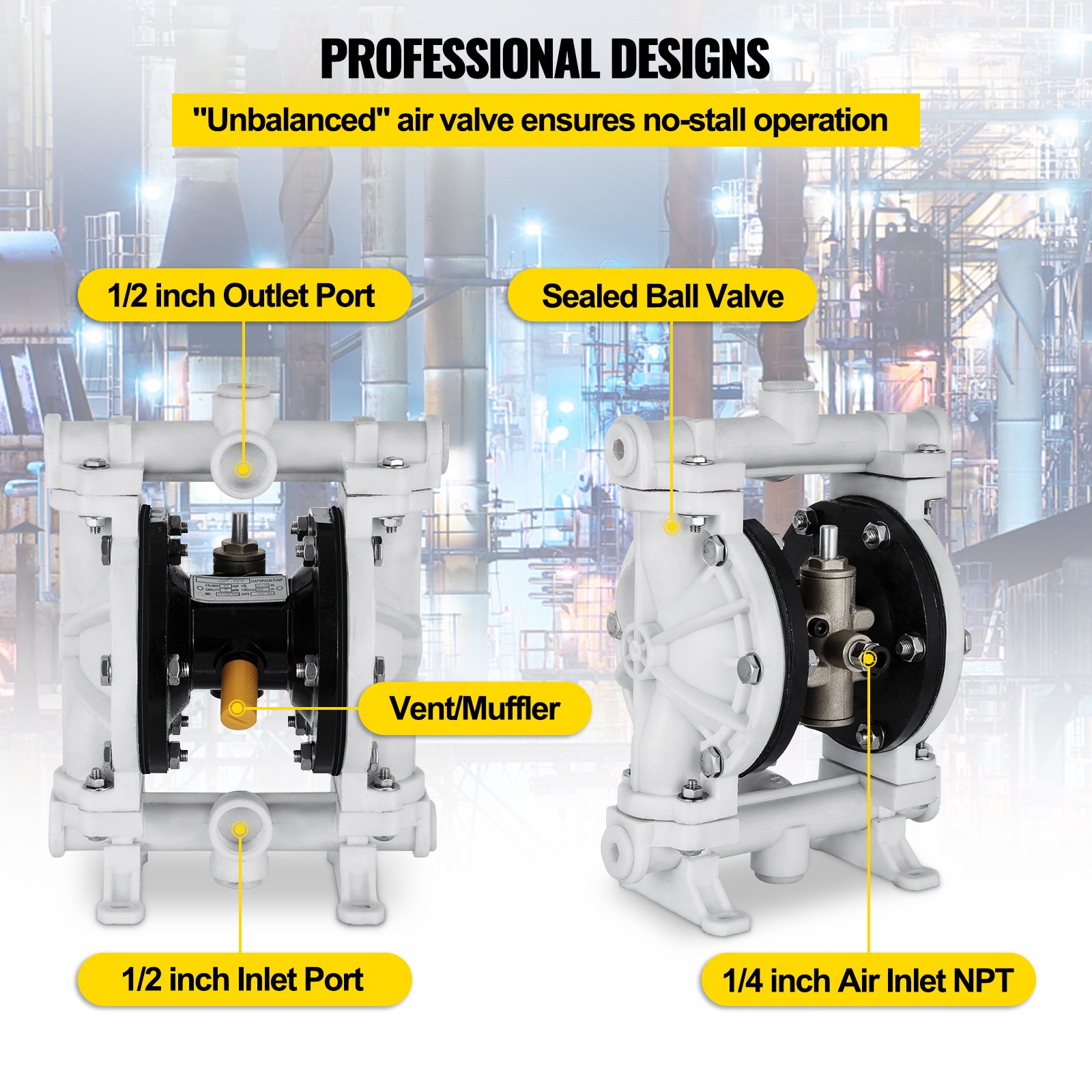 VEVOR Air-Operated Double Diaphragm Pump, 1/2 in Inlet & Outlet Manual - VEVOR Blog