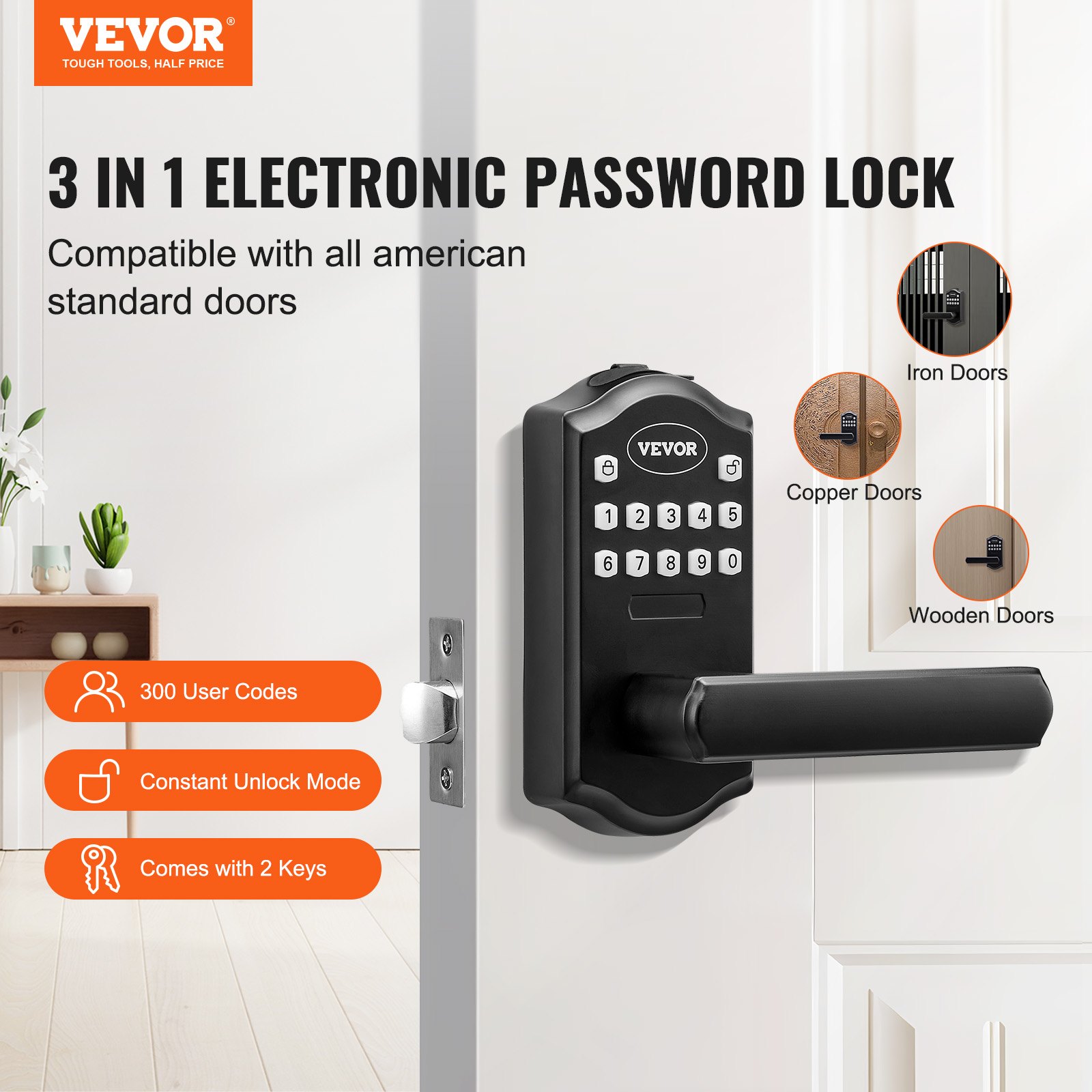 VEVOR Keyless Entry Door Lock 5.63 x 2.76 in Manual - VEVOR Blog