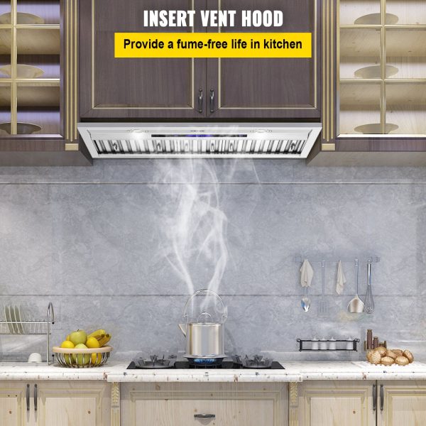 VEVOR Insert Range Hood, 900CFM 4-Speed, 30 Inch Stainless Steel Built ...