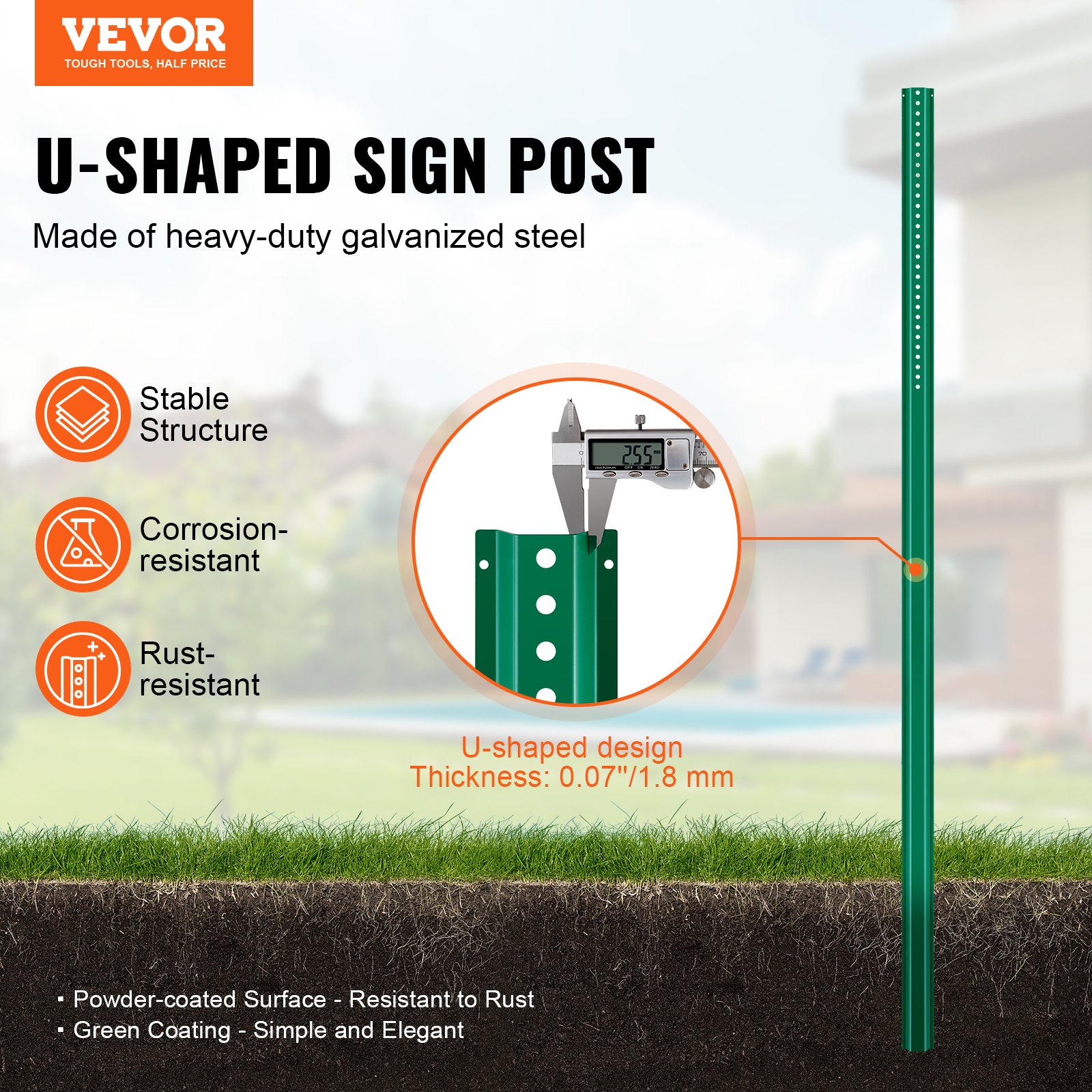 VEVOR 8FT U-Channel Sign Post, 4Pack Green Manual - VEVOR Blog
